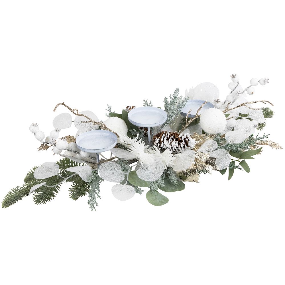 Northlight Mixed Artificial Winter Foliage & Berries Christmas Pillar ...