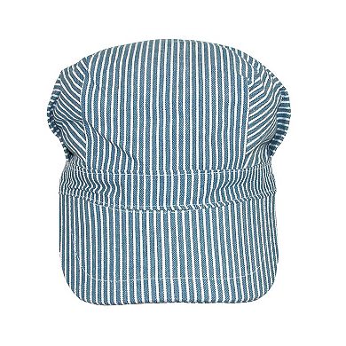 Ctm Kids' Cotton Blue Stripe Train Engineer Cap
