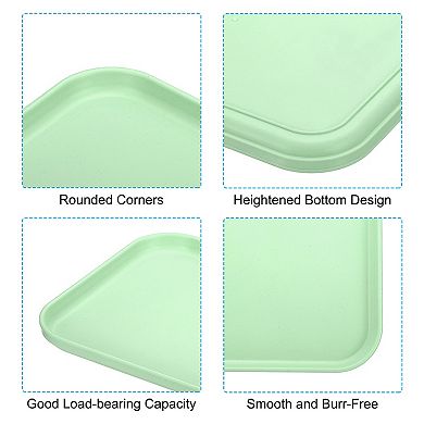 Plastic Fast Food Serving Tray, 2 Pcs 15"x10.6" Reusable Rectangular ...