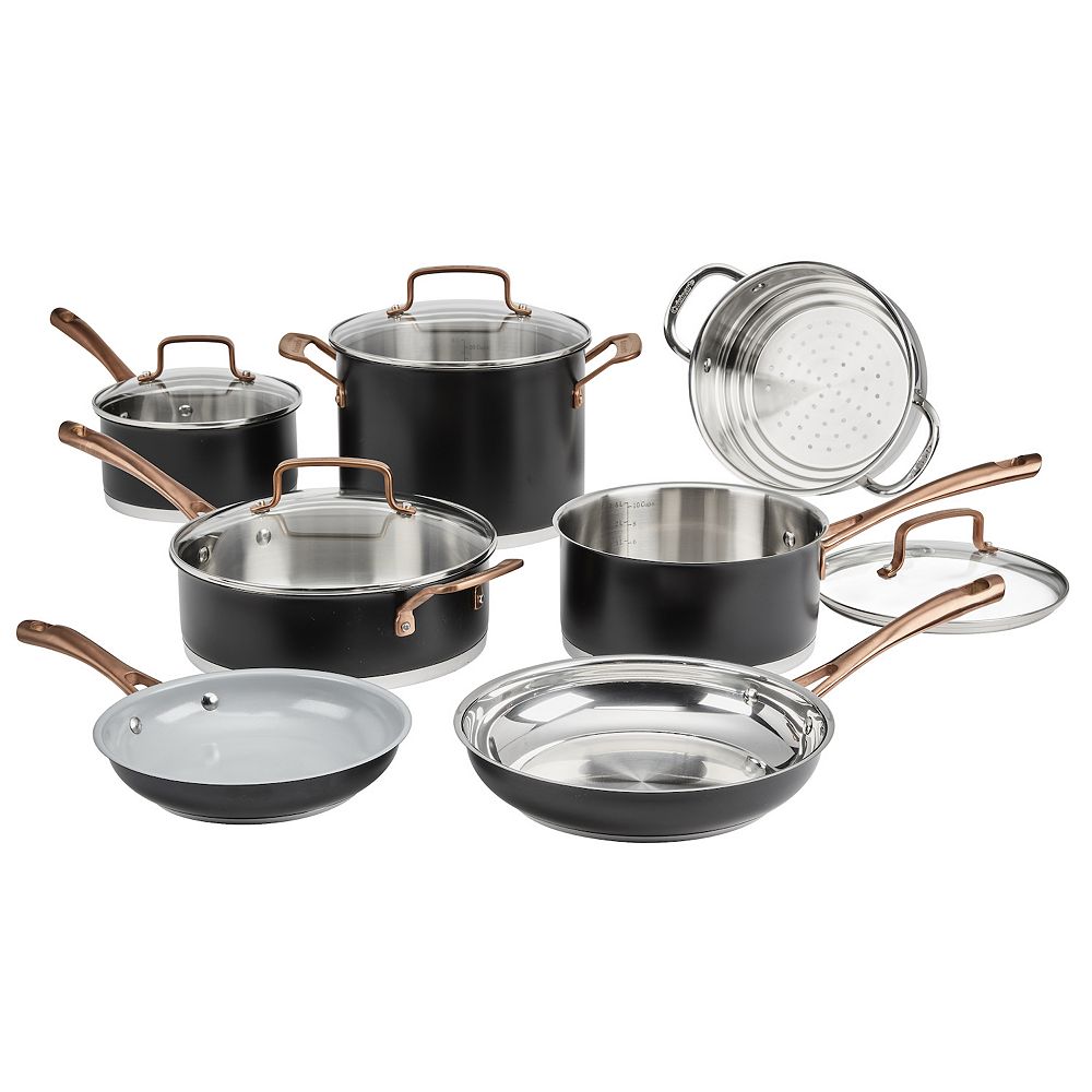 Cuisinart® Matte Black Stainless Steel Cookware 11-piece Set