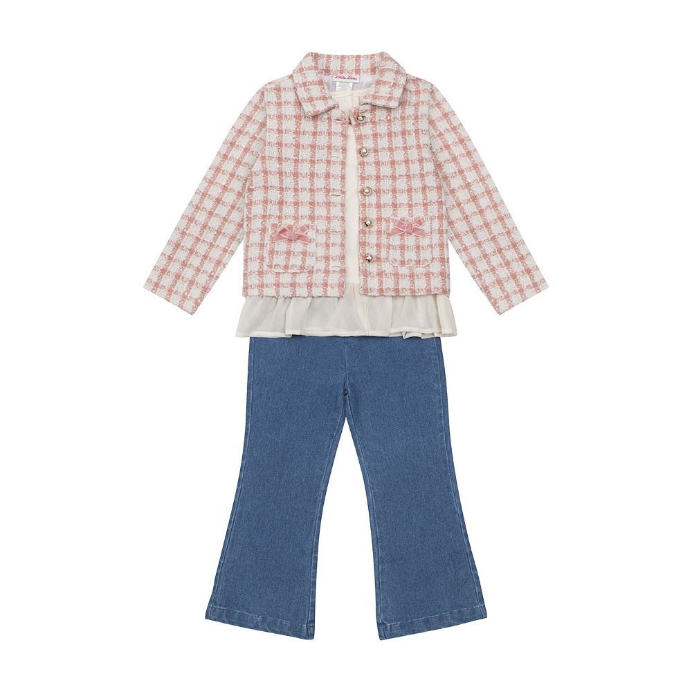 Baby & Toddler Girl Little Lass 3-pc. Jacket, Long Sleeve Top & Pant Set