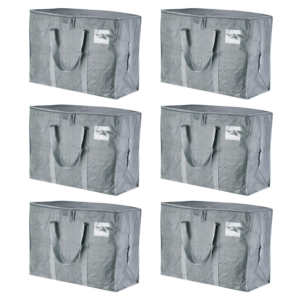Extra Large Moving Bags, 6 Pack Bags with Reinforced Handles and Zipper ...