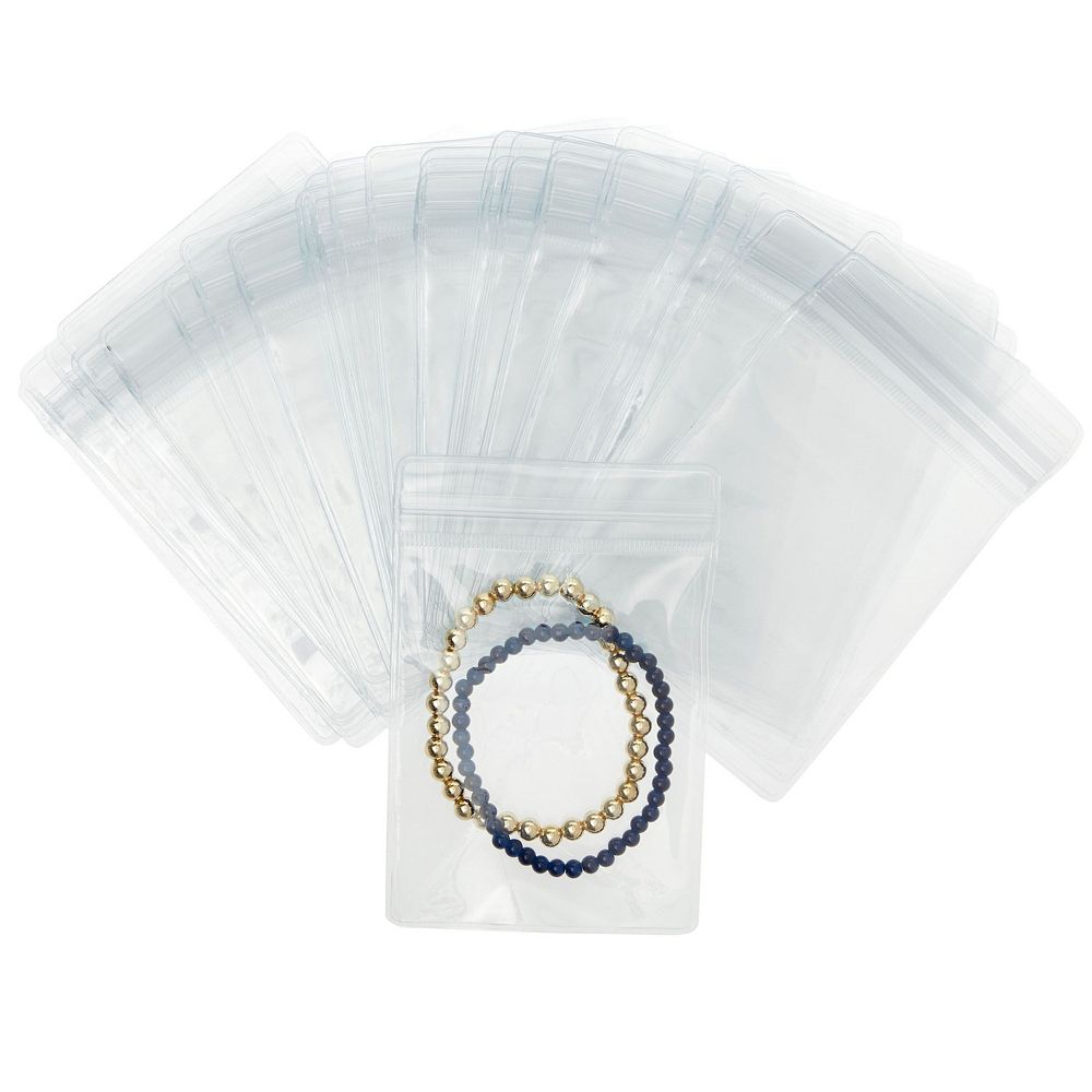 100 Pack Small Plastic Jewelry Bags for Earrings, Necklaces, 3.15 x 4.75 In