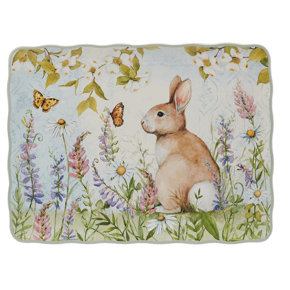 Certified International Easter Meadow Rectangular Platter