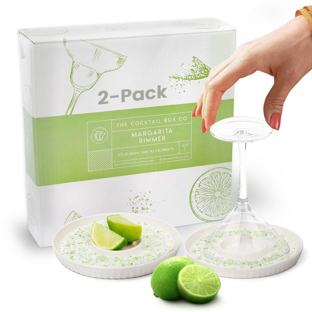 Ceramic Margarita Salt Rimmer Set Of 2 - Premium Rimmer For Drinks