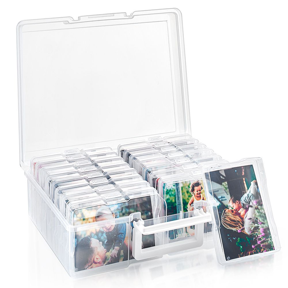 Sorbus Clear Durable Box with 16 Cases (4" x 6") - Great for Photo ...