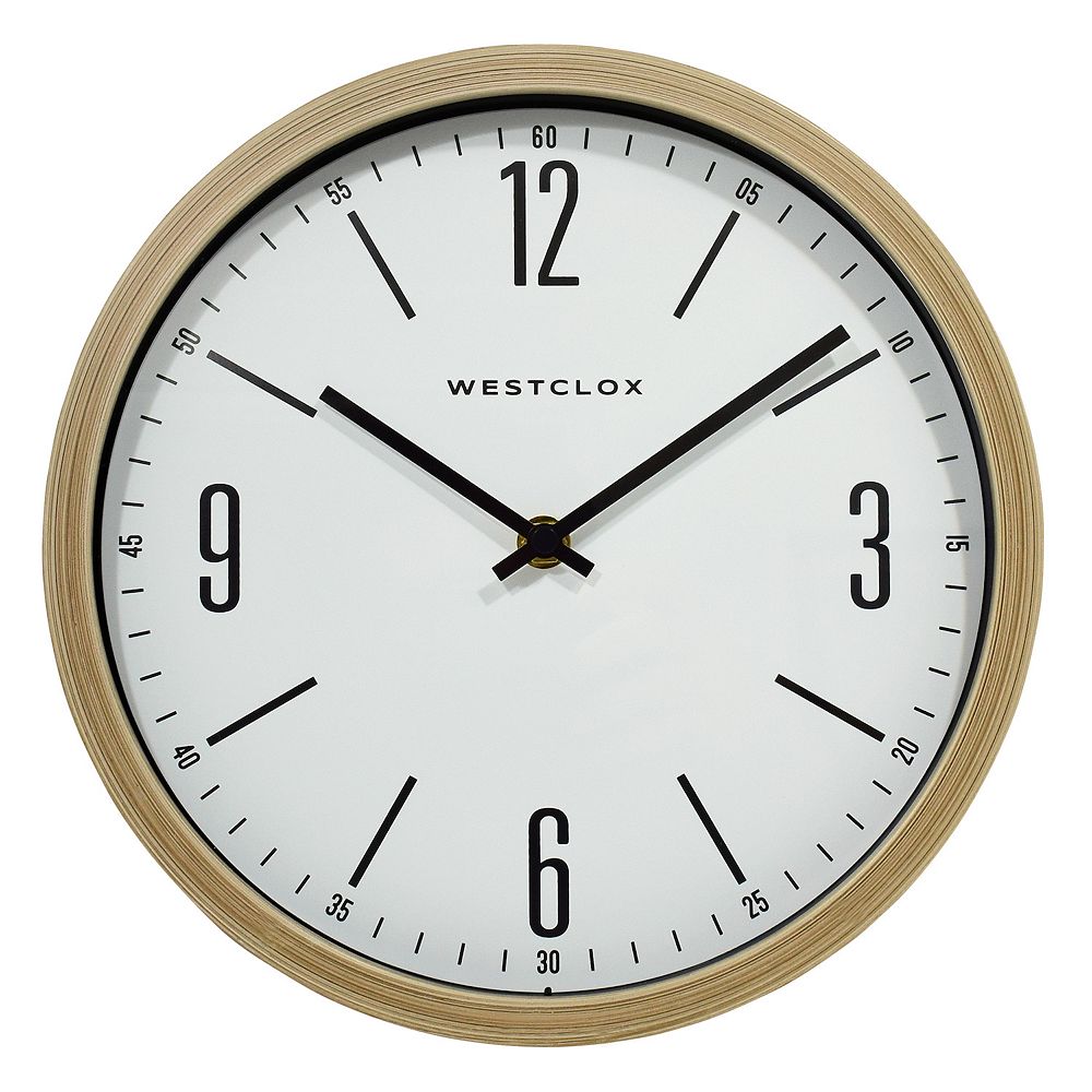 Westclox 10 in. Woodgrain Finish Wall Clock