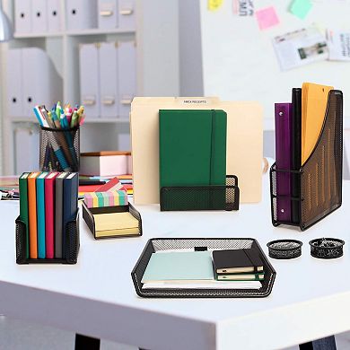 8 Piece Mesh Desk Organizer Set With Pencil Holder, File Organizer For ...