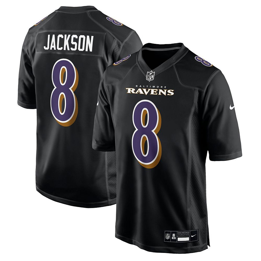 Men's Nike Lamar Jackson Carbon Black Baltimore Ravens Fashion Jersey