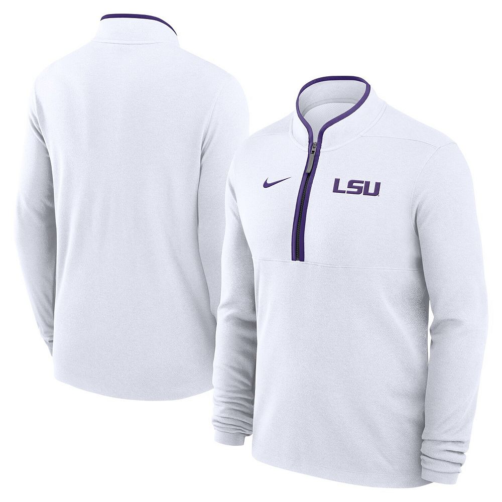 Men's Nike White LSU Tigers Victory Performance Half-Zip Top