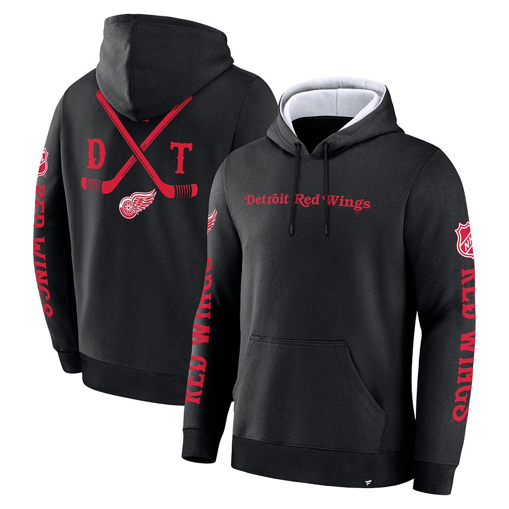 Men's Fanatics Black Detroit Red Wings Big City Legacy Fleece Pullover ...