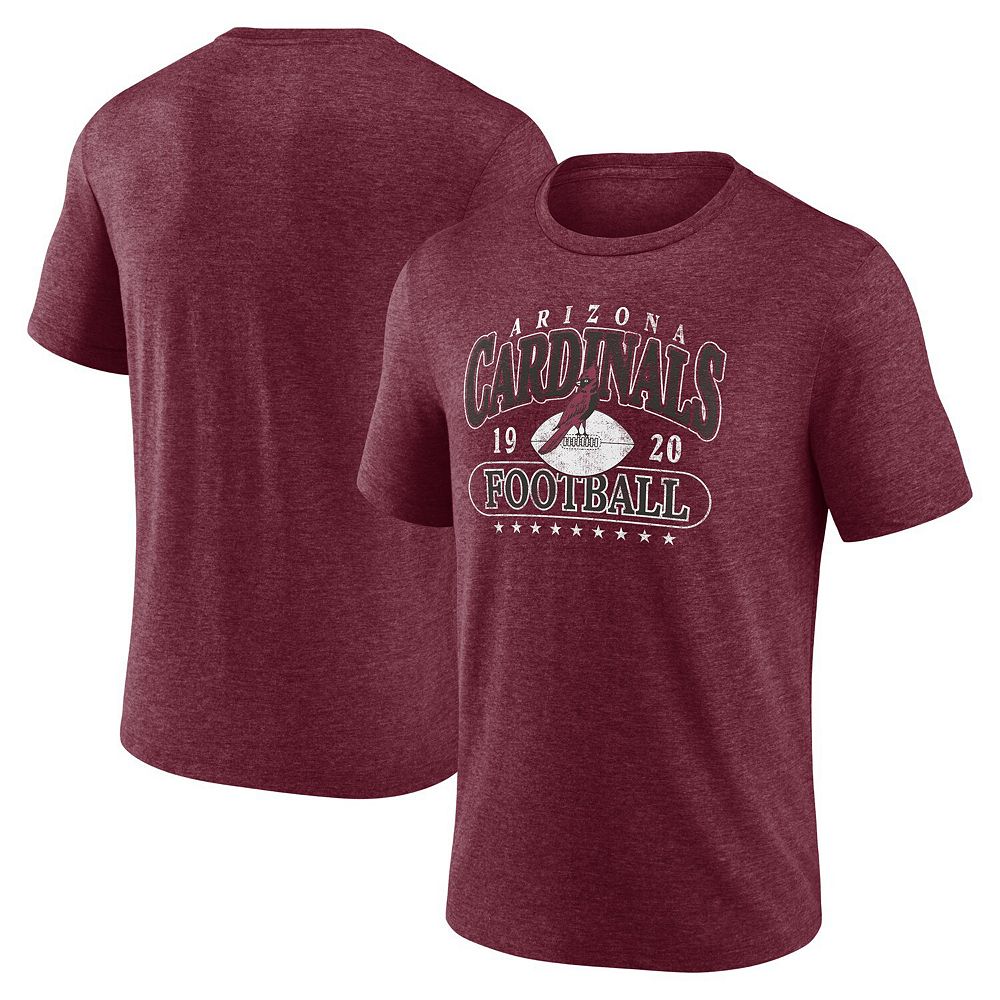 Men's Fanatics Heather Cardinal Arizona Cardinals Official Retro Tri ...