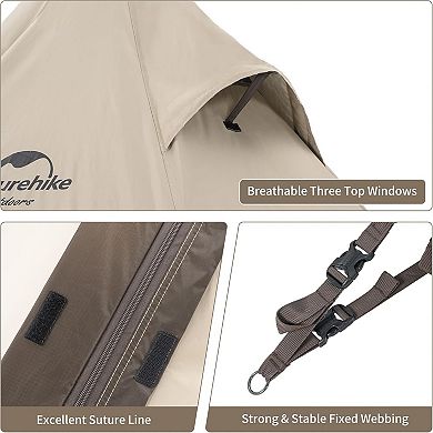 Naturehike 4 Person Teepee Tent, 4 Season Tent with Snow Skirt ...