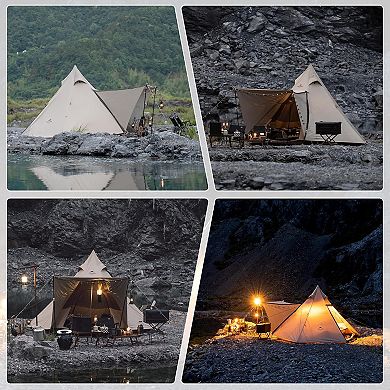 Naturehike 4 Person Teepee Tent, 4 Season Tent with Snow Skirt ...