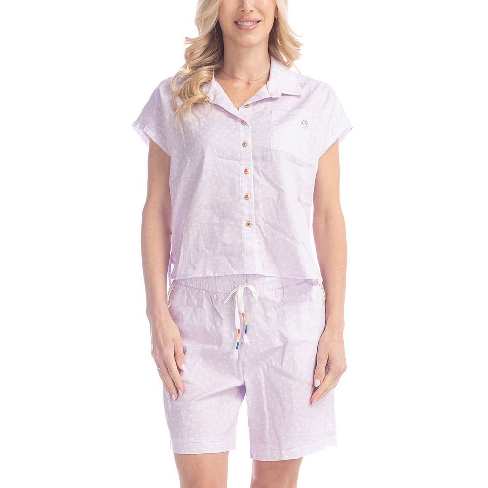 Women's Ocean Pacific® Field of Dreams Pajama Top & Pajama Shorts Set