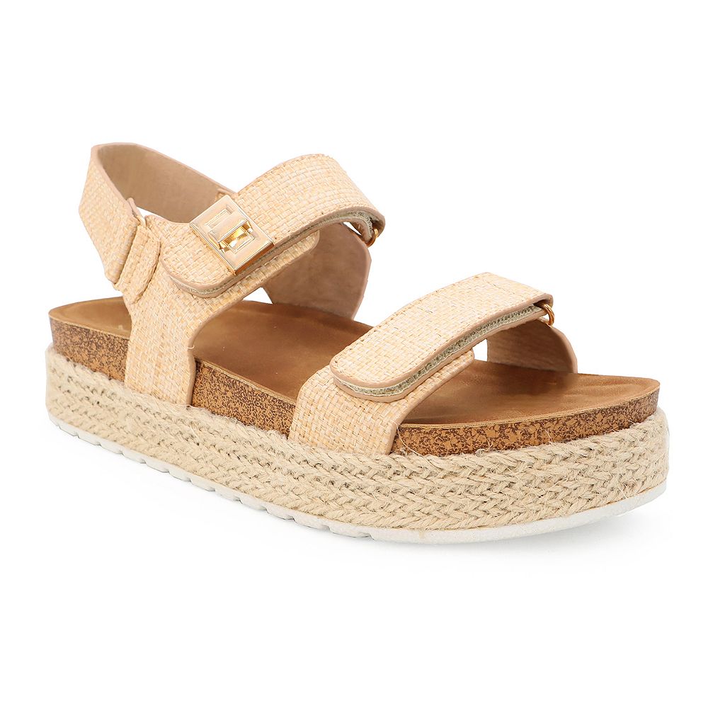 Yoki CHIARA-20 Women's Platform Espadrille Double Strap Open Toe Sandals