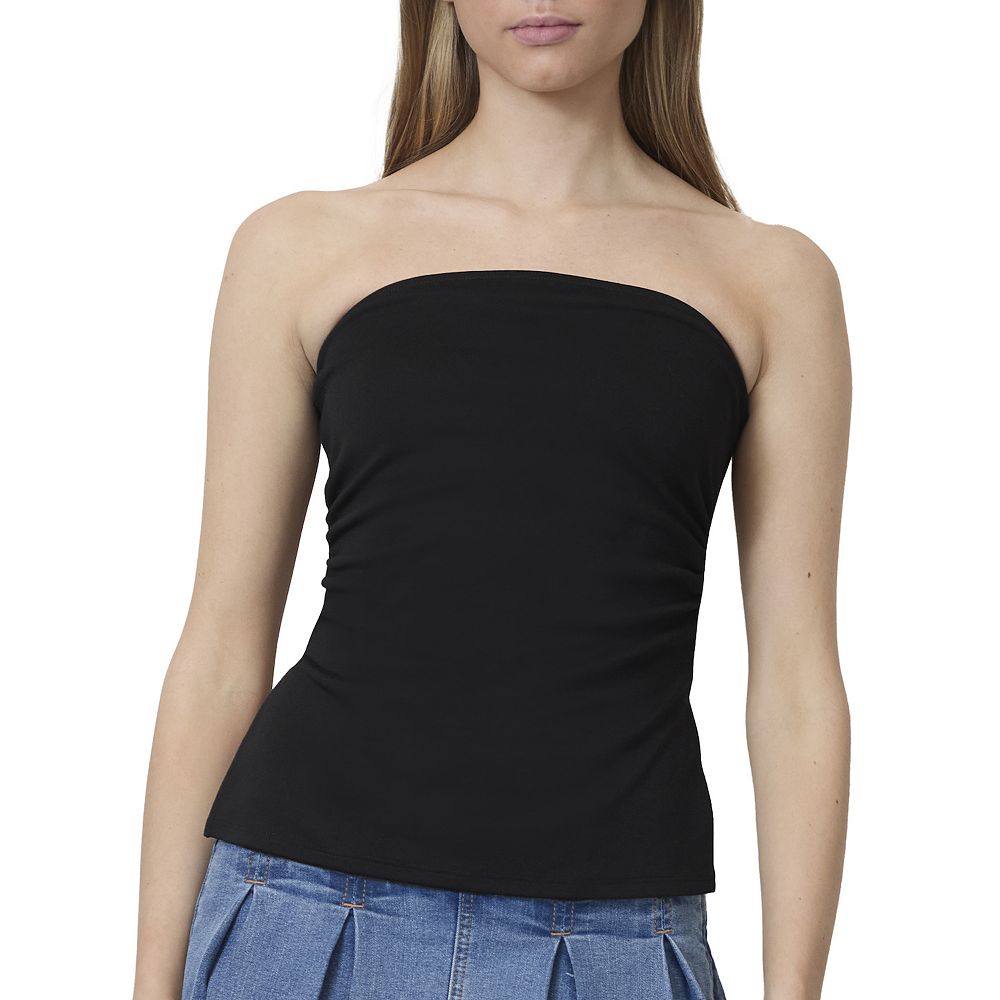 Juniors' madden girl Side Ruched Split Hem Tube Top