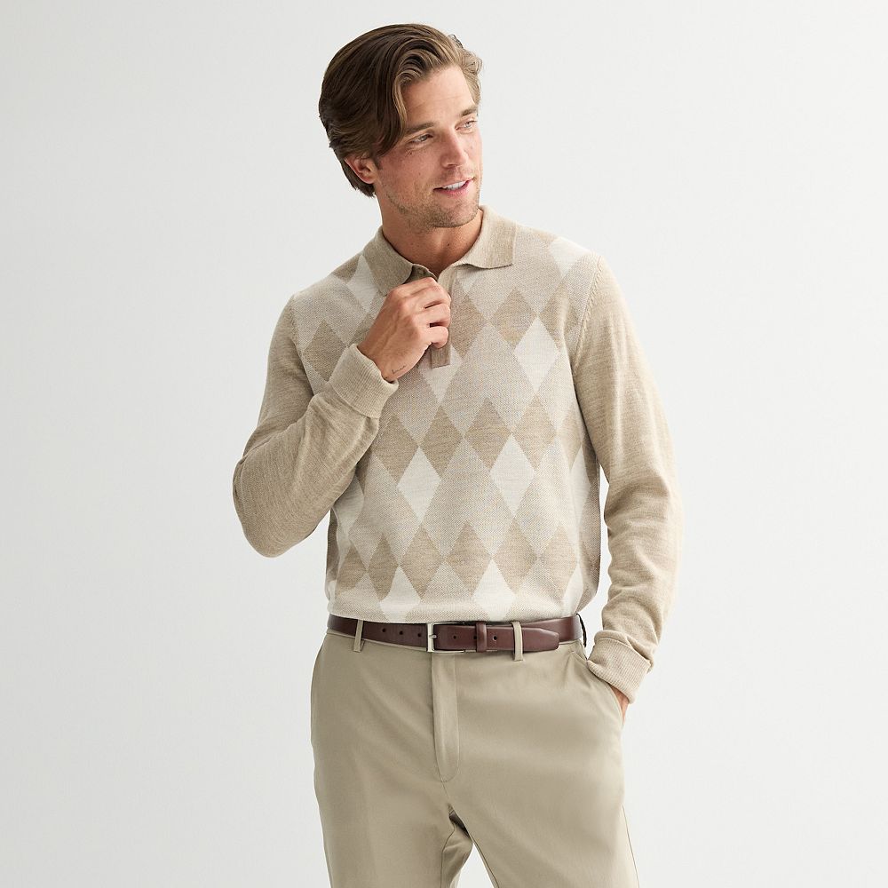 Men's Apt. 9® Tonal Diamond Sweater Polo
