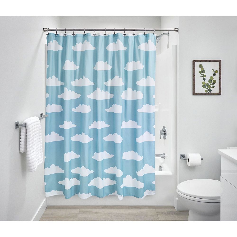 iDesign Clouds Shower Curtain - 12 Reinforced Buttonholes - 72" x 72 ...
