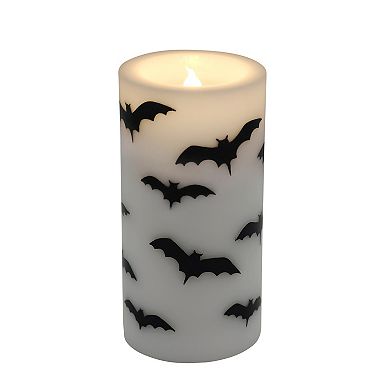 Celebrate Together™ Halloween Short LED Pillar Candle with Embedded Bats
