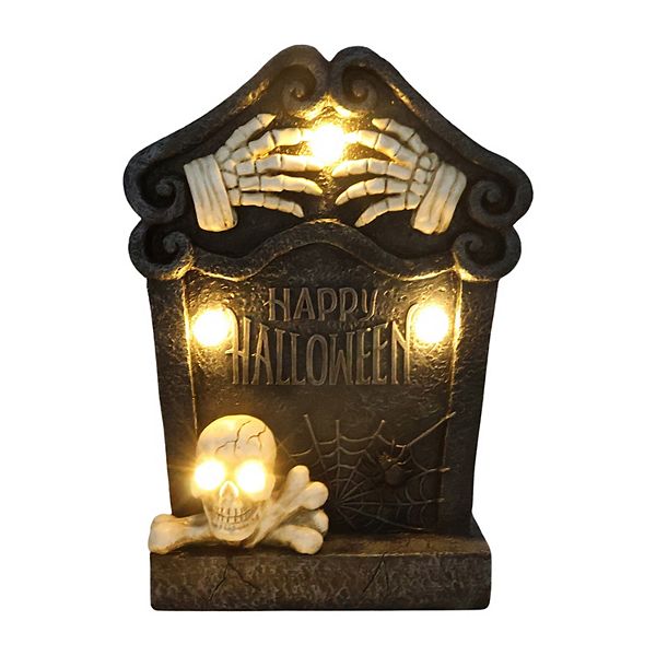 Celebrate Together™ Halloween LED Tombstone Table Decor with Skeleton ...