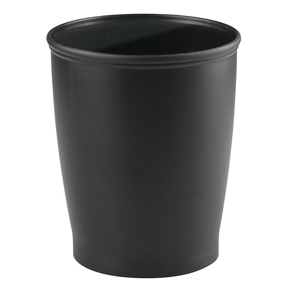 iDesign Kent Wastebasket Trash Can for Bathroom, Kitchen, Office - Black
