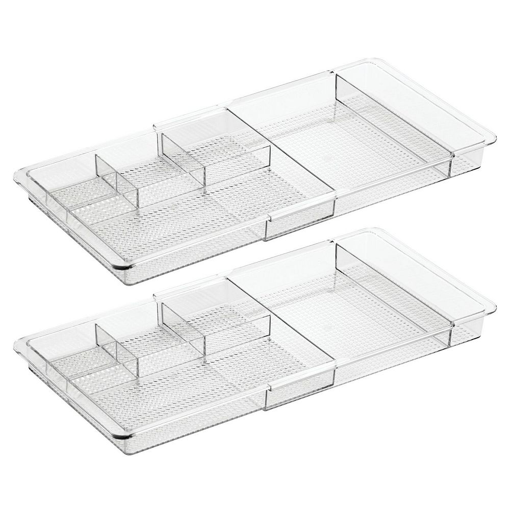 iDesign Expandable Desk Drawer Organizer - Clarity Collection – Set of ...