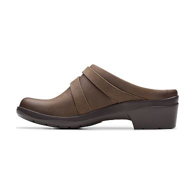Clarks® Angie Braley Women's Leather Mule with Buckle Detail