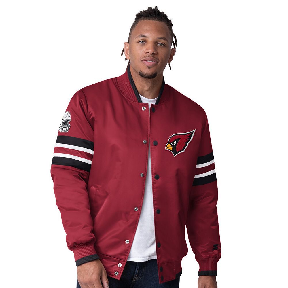Men's Starter Cardinal Arizona Cardinals Scout I Full-Snap Varsity Jacket