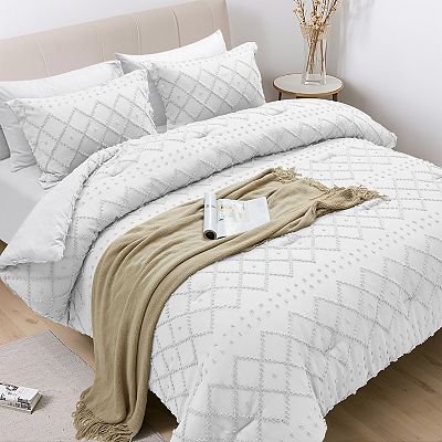 Set of 5 7 Pieces Brushed Comforter Set Bed in a Bag