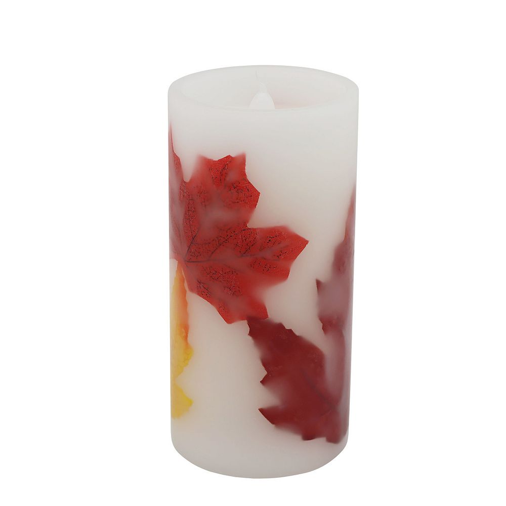 Celebrate Together™ Fall LED Pillar Candle with Fall Leaf Design