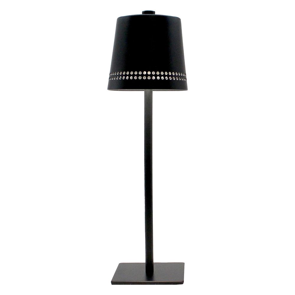 Black Cordless Rechargeable LED Touch Lamp
