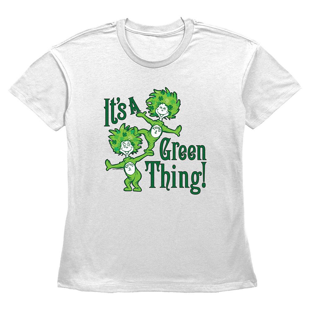 Women's Dr. Seuss Thing 1 And Thing 2 It's A Green Thing Graphic Tee