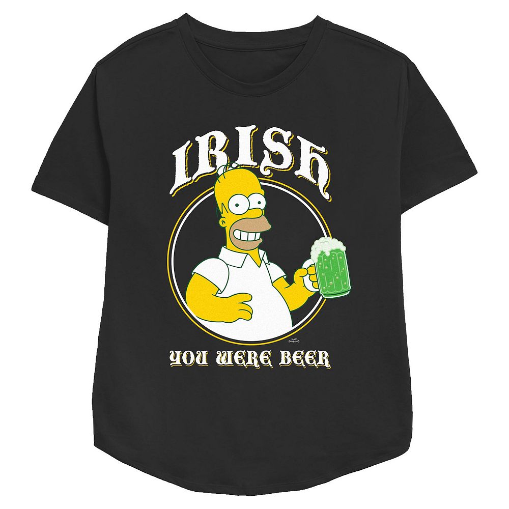 Women's The Simpsons Homer Simpson Irish You Were Beer Relaxed Fit ...