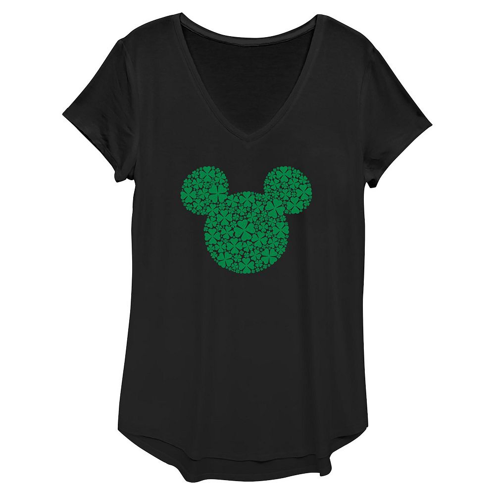 Disney's Mickey Mouse Shamrock Print Head Women's Graphic Tee