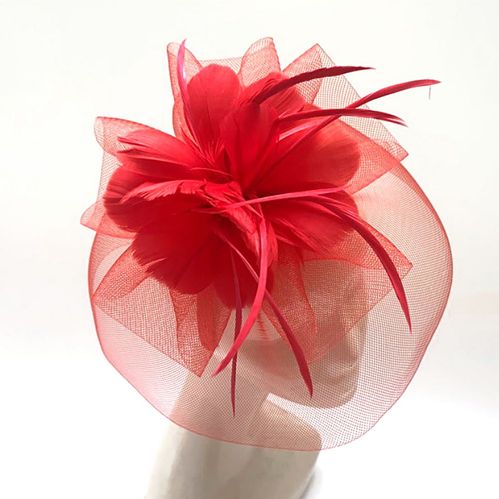 Women's Bellisima Feather Flower Net Fascinator