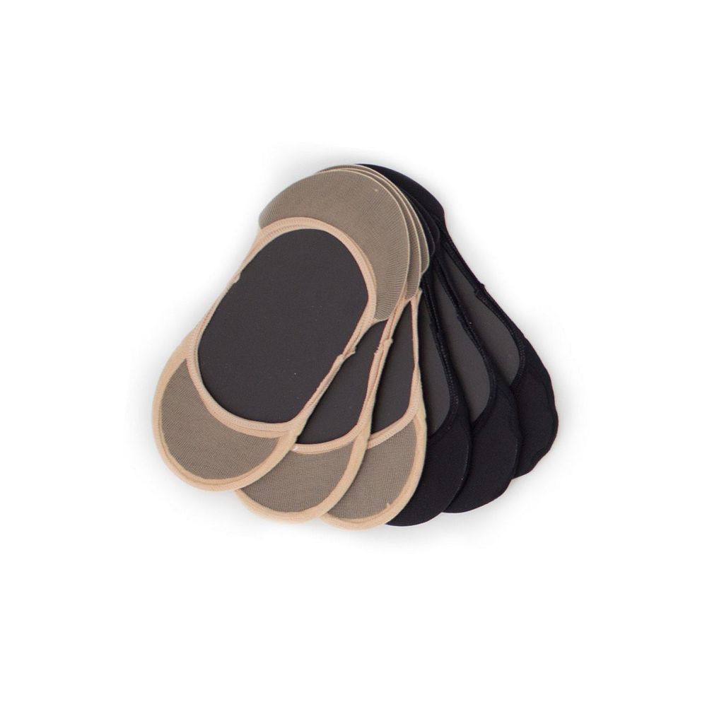 Sheer Top Cotton Sole Foot Liners 6 Pack