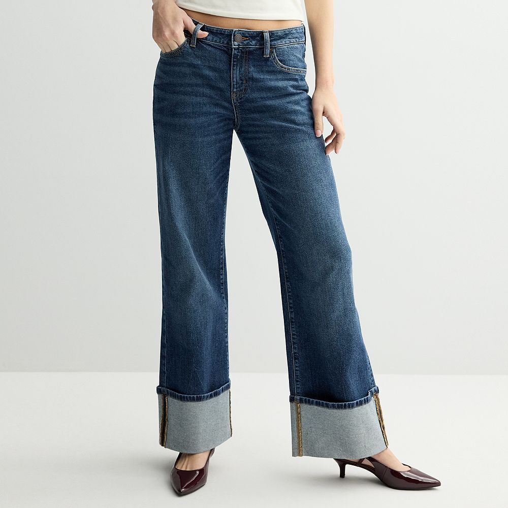 Juniors' SO® Mid Rise Baggy Cuff