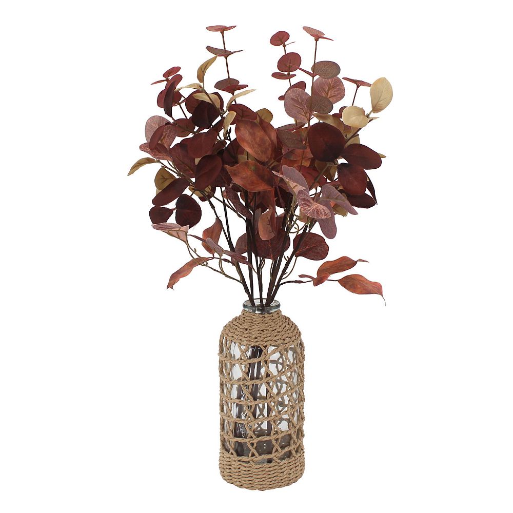 Everyday Decor Artificial Eucalyptus in Mixed Material Vase