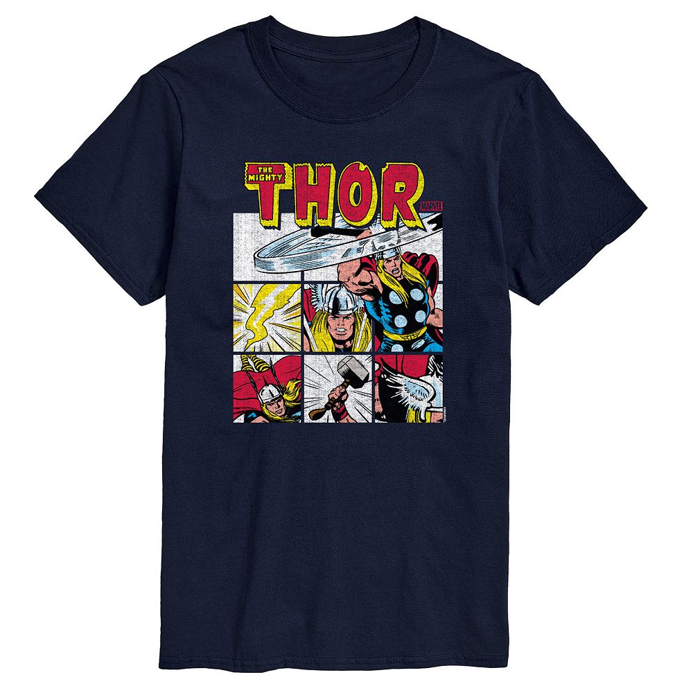 Big & Tall Marvel Thor Retro Comic Panels Graphic Tee