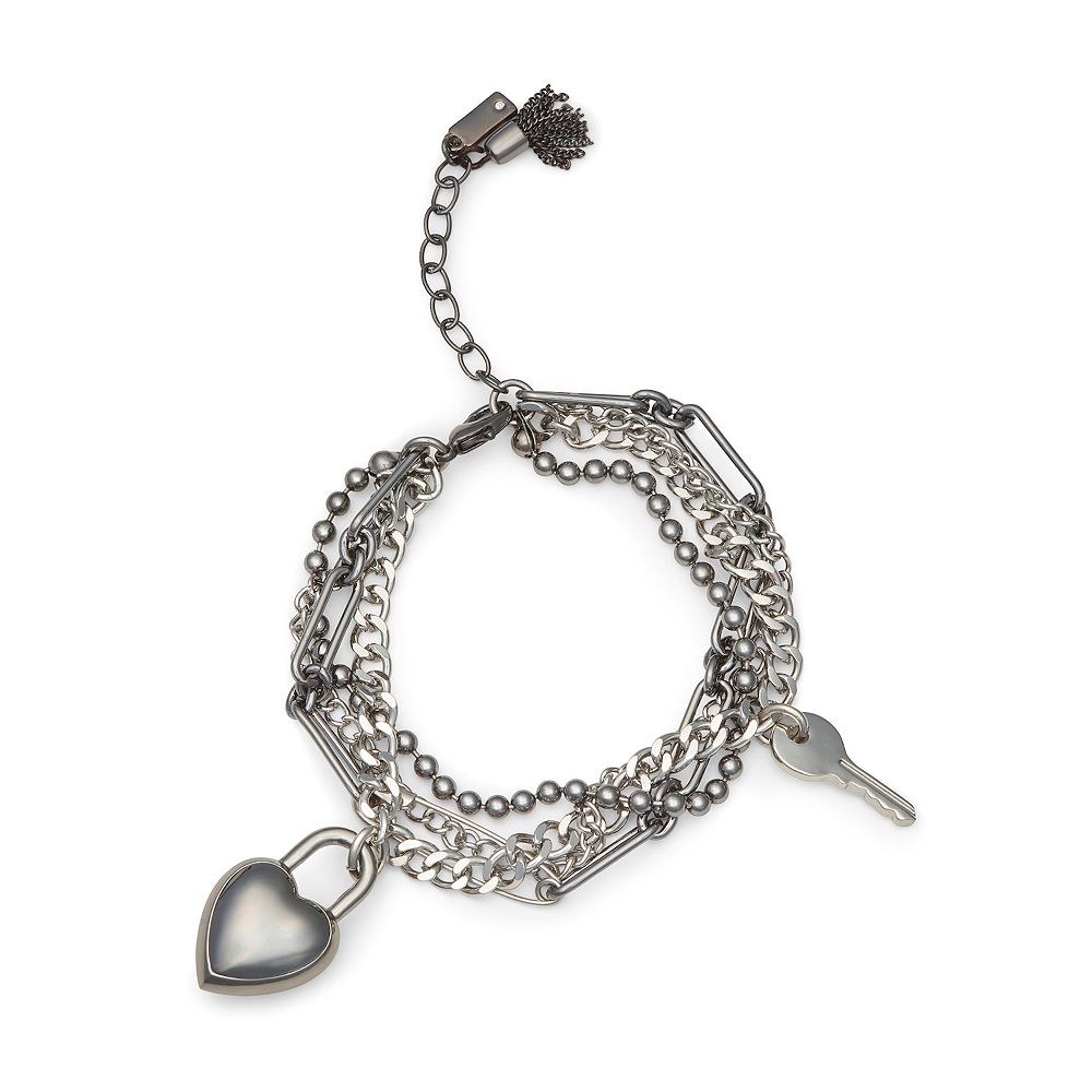 Simply Vera Vera Wang Multi Chain Lock & Key Bracelet