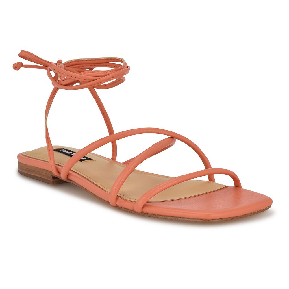 Nine West Mikila Women's Square Toe Slip-On Flat Sandals