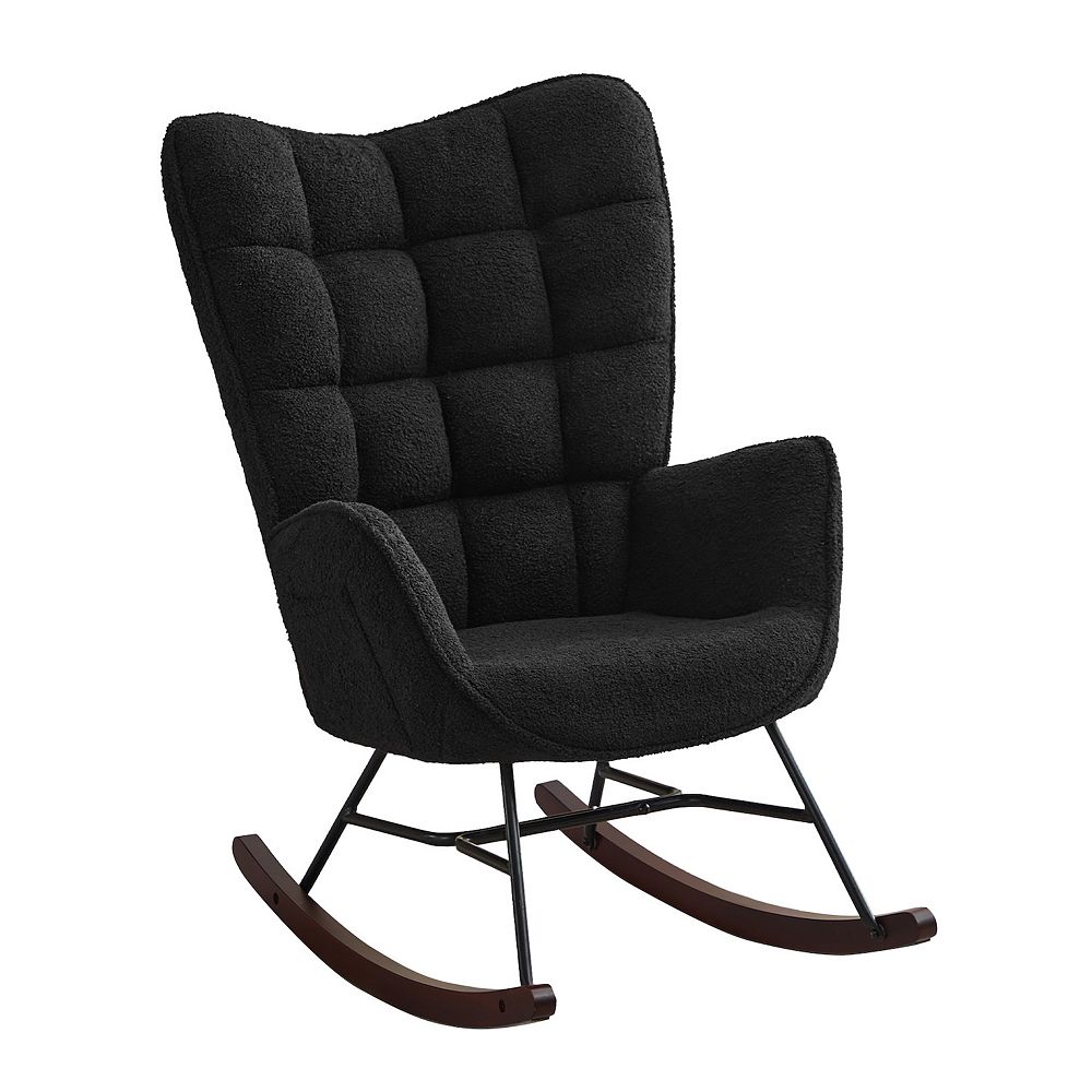 Plush Rocking Chair for Any Space, Side Pocket