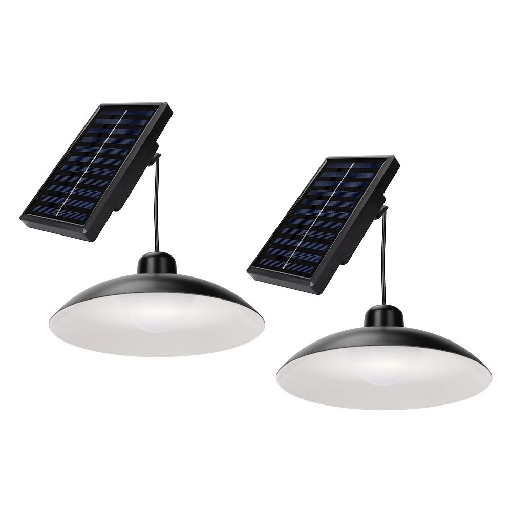 Techko Outdoor Solar Hanging Metal Pendant 2-Pack Utility Light