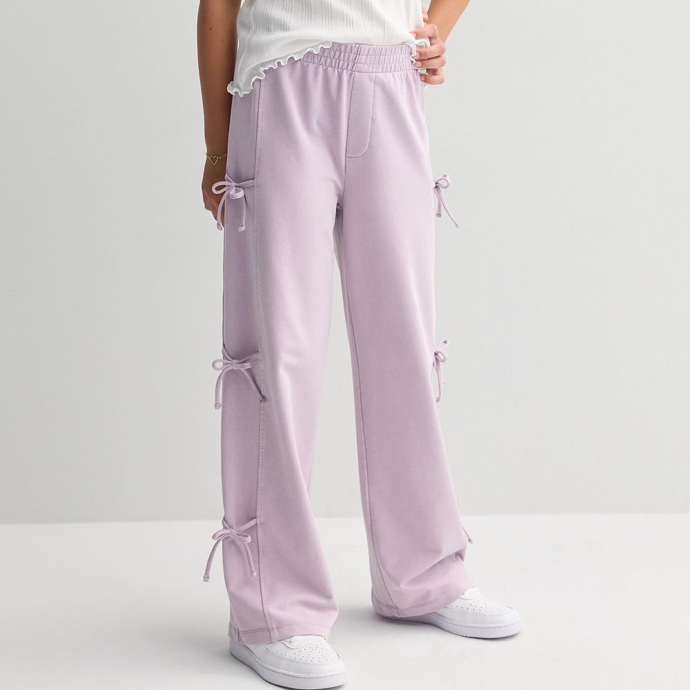 Girls 7-16 Vanilla Star Side Bow Wide Leg Pants
