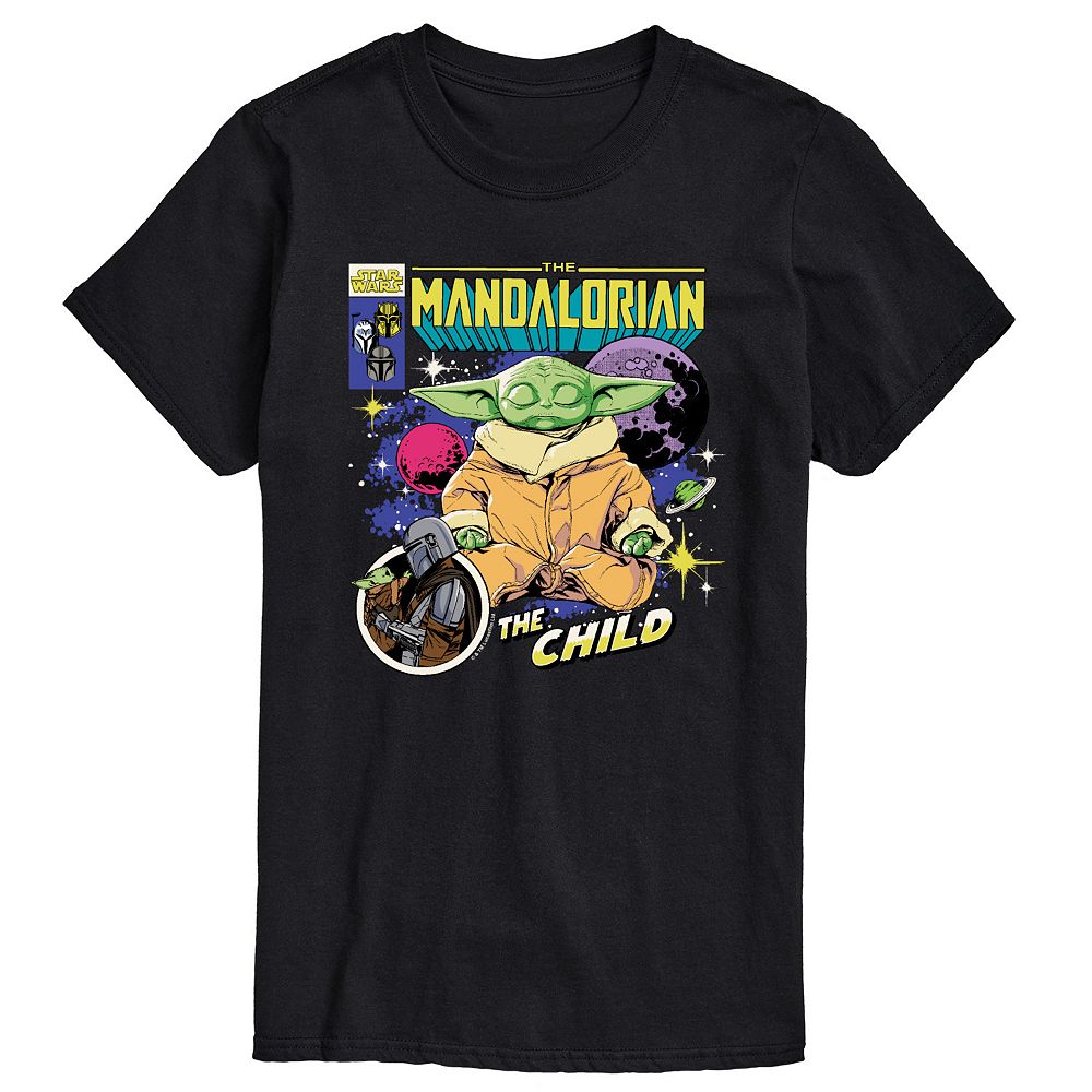Big & Tall Star Wars The Mandalorian Grogu Comic Cover Graphic Tee