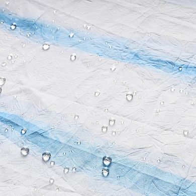 Awesome Home Blue Wavy Striped Shower Curtain