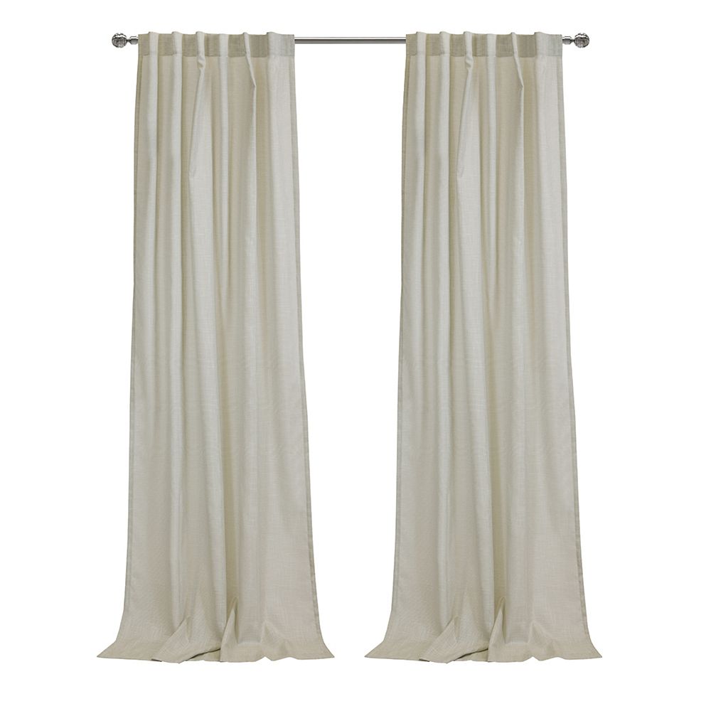 Light Filtering Dual Header Weave Blends With Any Decor Curtain Panel
