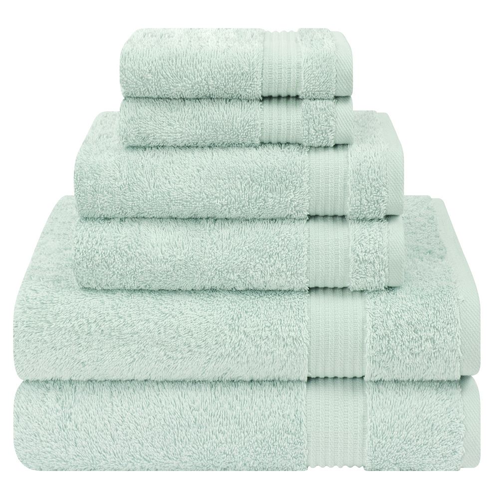 American Soft Linen Premium 6-Piece Mint Turkish Cotton Towel & Washcloth Set