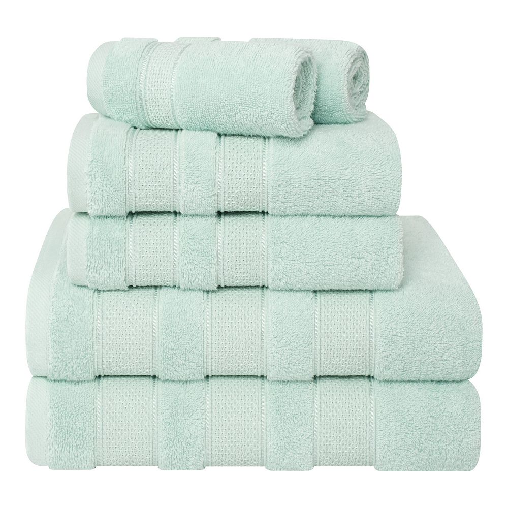 American Soft Linen Luxury Soft 6-Piece Mint Turkish Cotton Towel & Washcloth Set